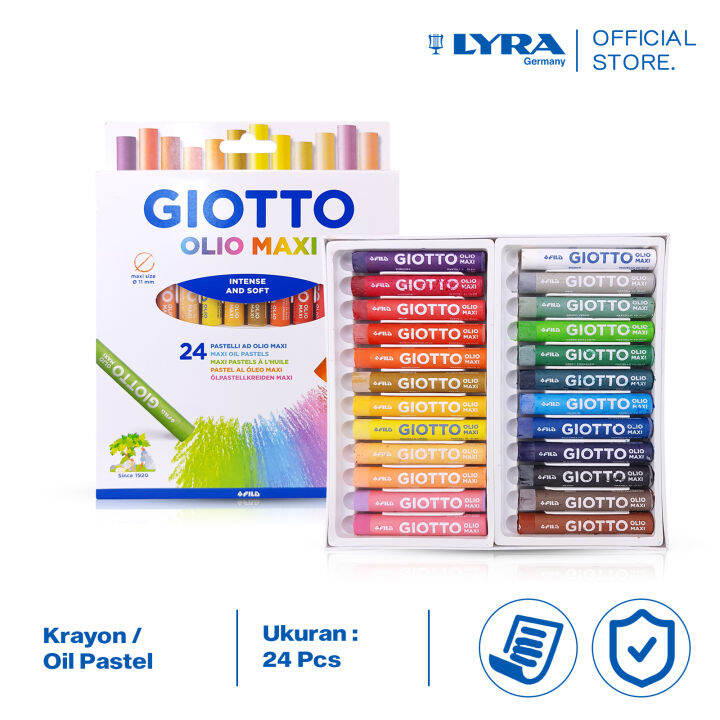 Chunky Oil Pastels For Kids GIOTTO Olio Maxi Oil Pastels - 12 Assorted ...