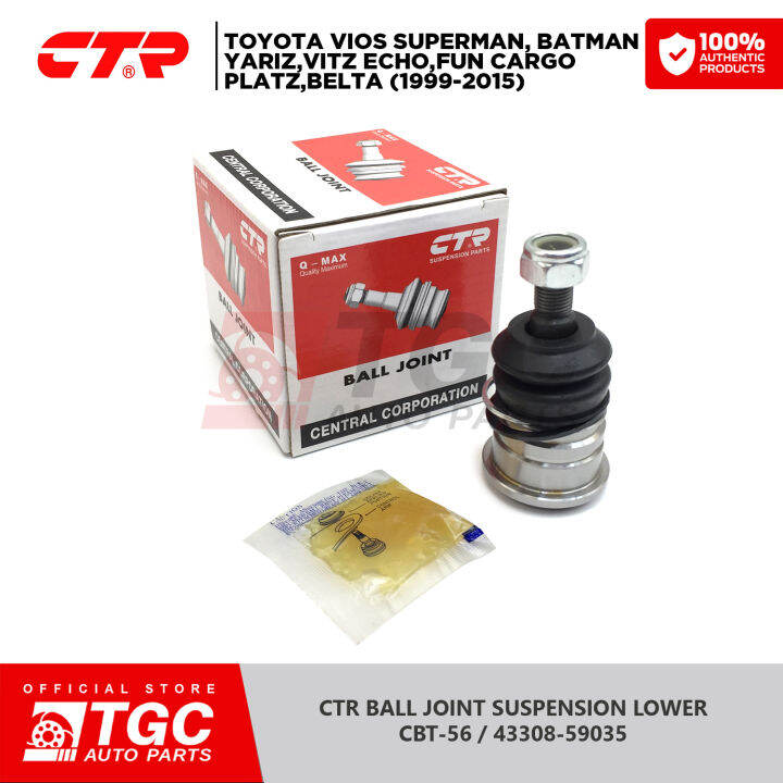 CTR Ball Joint Suspension Lower CBT-56/43308-59035 Toyota Vios Superman, Vios Batman Taxi NCP9 ...