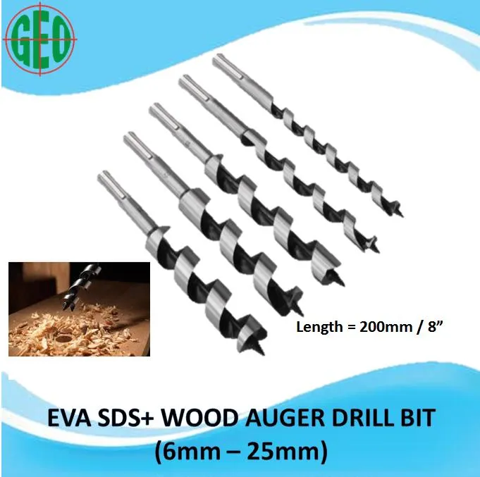 EVA SDS PLUS WOOD AUGER DRILL BIT ( 6MM - 25MM) MATA GERUDI KAYU | Lazada
