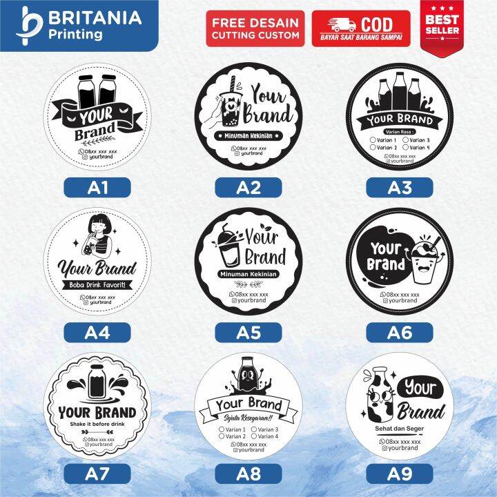Cetak Stiker Label Kemasan Minuman / Stiker Label Makanan Minuman Tahan ...