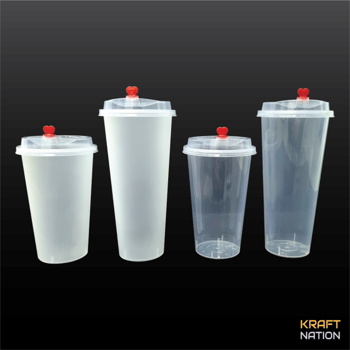 [Cheapest] 50 sets 500ml/700ml PP Injection Cup Matte Frost Plastic cup ...