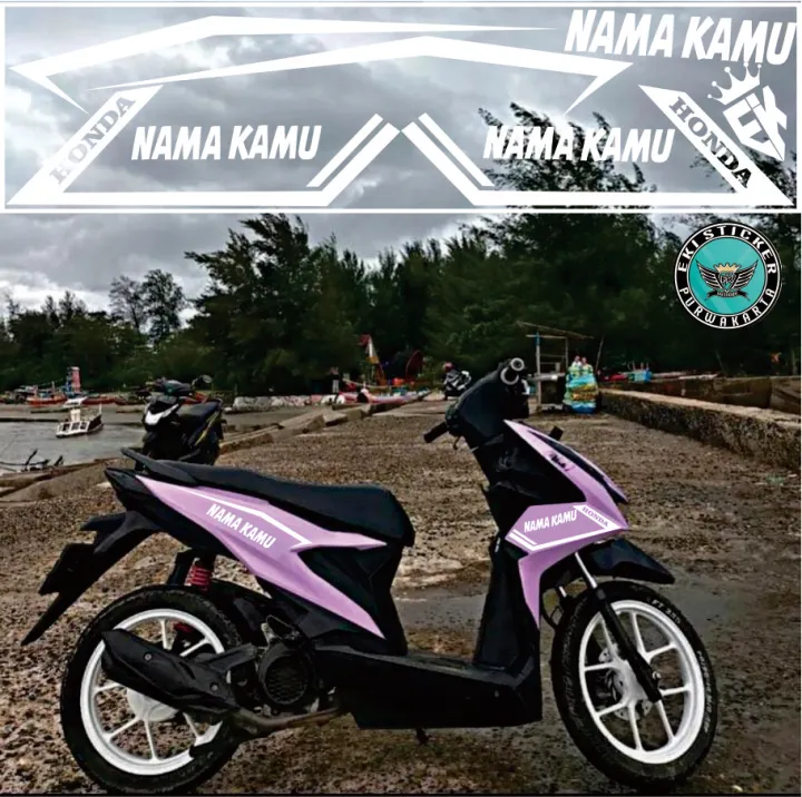 cutting stickrt beat deluxe cutting sticker motif transparan list futih ...