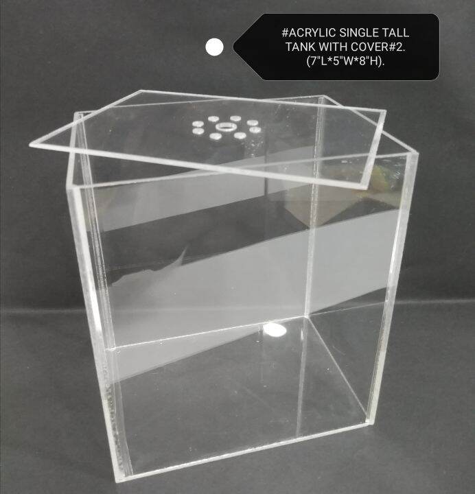 Acrylic Fish Tank Tall Cover #02 Aquarium Ikan 21.5cm x 13.5cm x 18.5cm ...