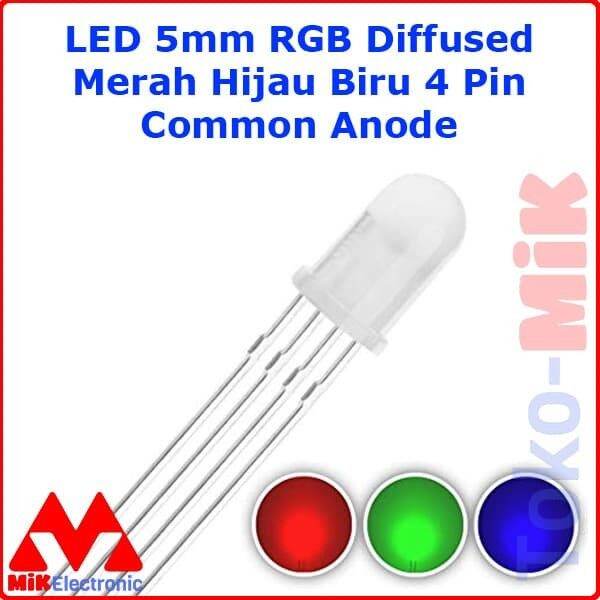 LED 5MM 5 MM RGB COMMON ANODE TRI COLOR 4 PIN WARNA MERAH HIJAU BIRU ...