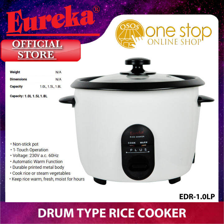 Eureka Original Rice Cooker 1.0Liter Drum Type 5cups 400watts EDR-1.0LP ...