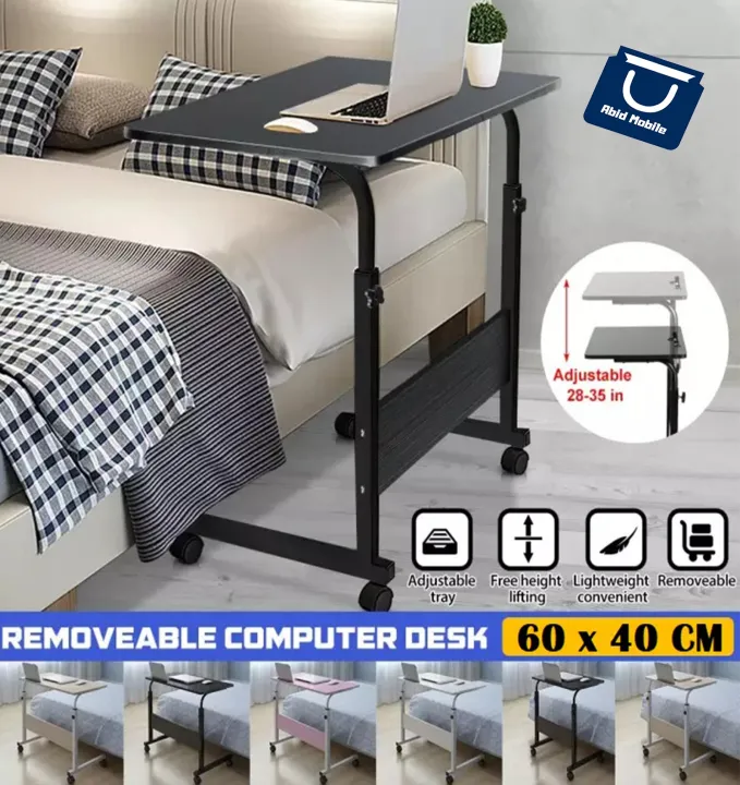 Meja Kerja Belajar Serbaguna Laptop Dorong Lipat Adjustable Portable ...