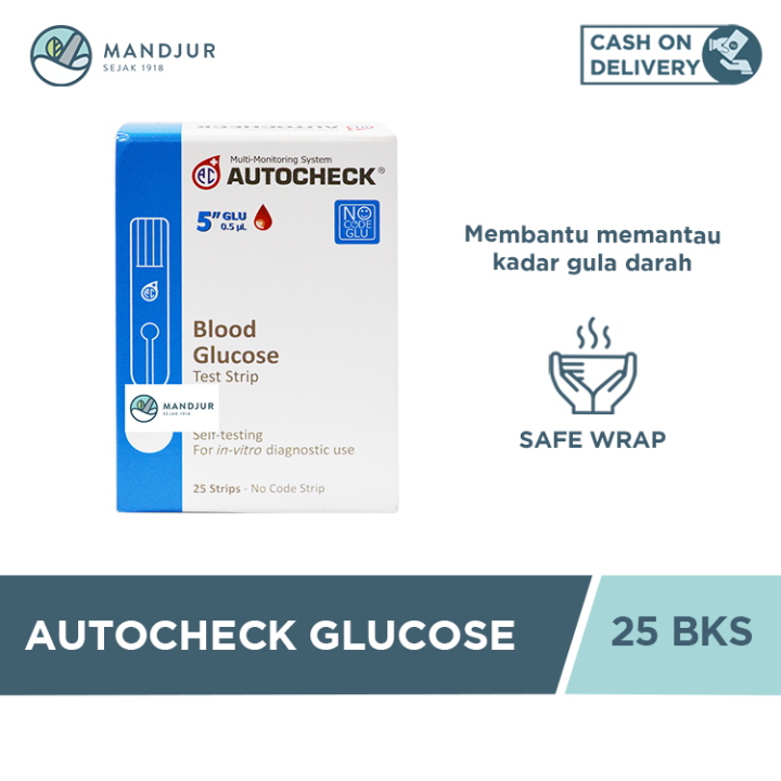 Strip Autocheck Glucose Isi 25 Strip - Alat Tes Strip Gula Darah ...