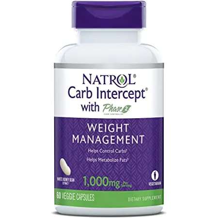 Natrol, Carb Intercept with Phase 2 Carb Controller, 1000 mg, 60 Veggie ...