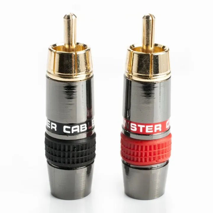 1-pairs,Monster Gold-Plated RCA 8mm HI-FI Cable Plug Connector | Lazada PH