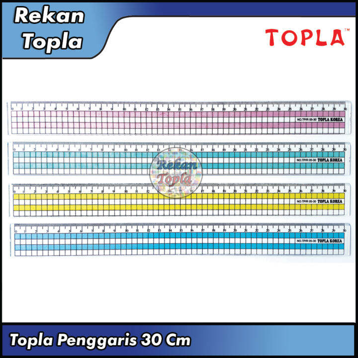 Penggaris 30 Cm / Mistar 30 Cm / Garisan 30 Cm / Penggaris Kotak / Topla Korea | Lazada Indonesia