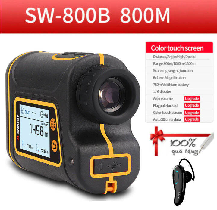 Tặng Tai Nghe 299K - SNDWAY SW600/SW800B/SW1000/SW1500A Ống Nhòm Đo Khoảng Cách, Tốc Độ Laser ...
