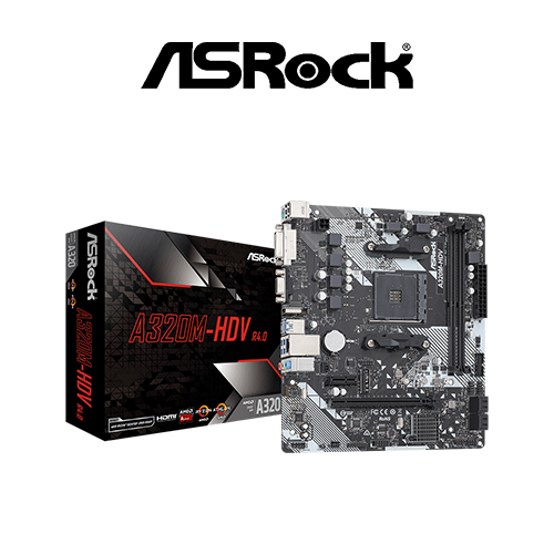 ASROCK A320M-HDV R4.0 Motherboard - AMD A320 AM4 Socket / DDR4 / Micro ...