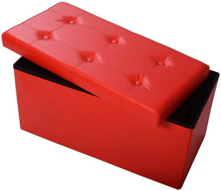 30 Inches Folding Storage Sofa Ottoman 80l Storage Bench For Bedroom