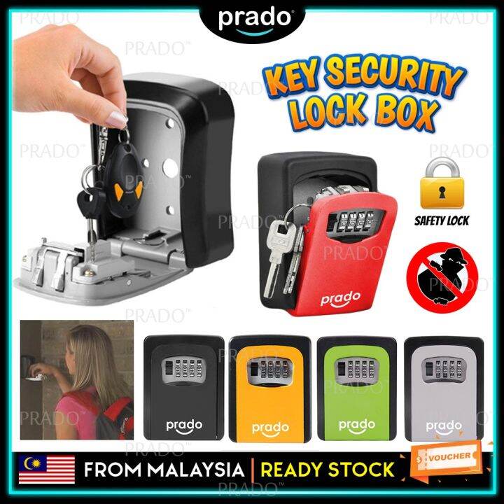 PRADO Malaysia Security Key Lock Box 4-Digit Dial Key Storage Safe Box ...
