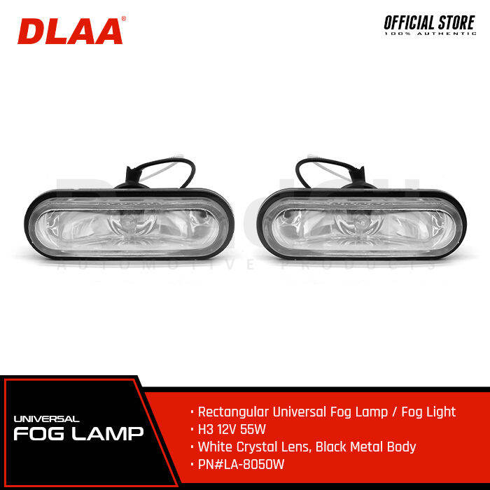DLAA Genuine Rectangular Universal Fog Lamp / Fog Light With Crystal ...