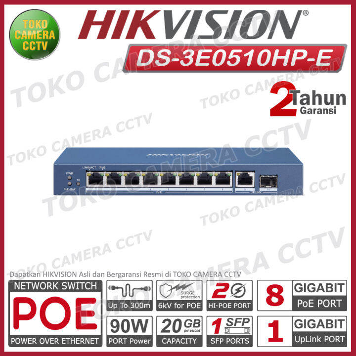 SWITCH POE 8 PORT GIGABIT HIKVISION DS-3E0510HP-E HIGH POWER | Lazada ...