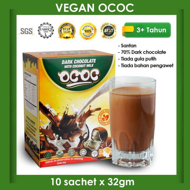 OCOC Vegan OCOC Dark Chocolate Drinks 32gram x 10 sachets | Lazada