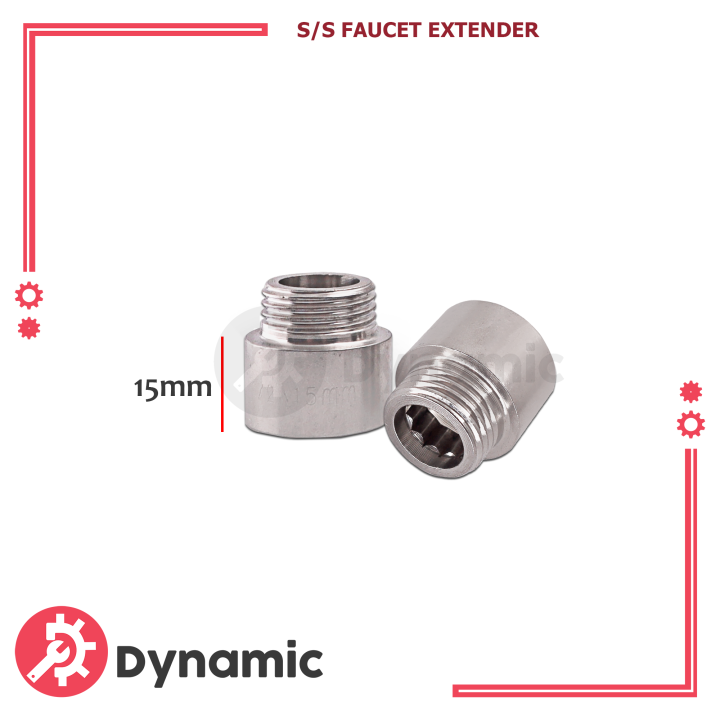 Stainless 1/2 NPT Male x 1/2 NPT Female 15mm Faucet Extension Male ...