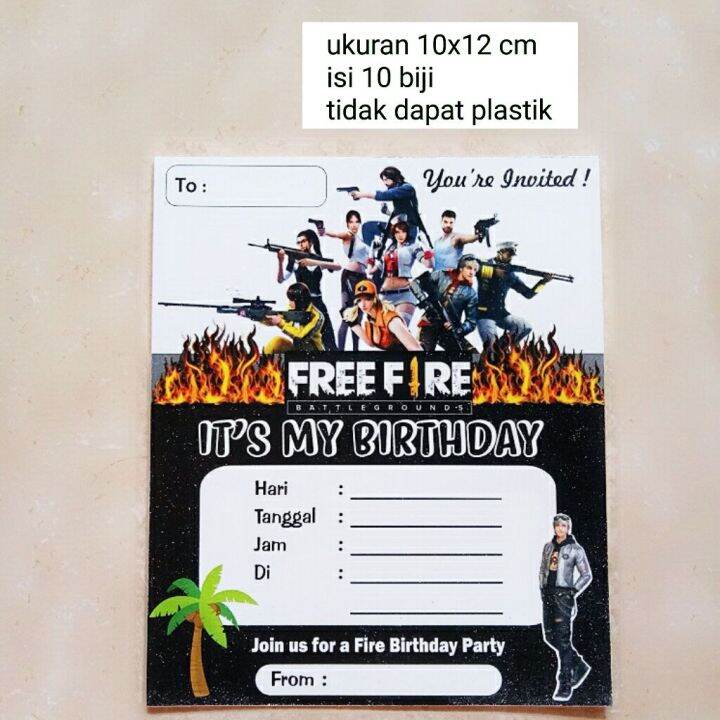 Undangan ulang tahun karakter free fire freefire | Lazada Indonesia