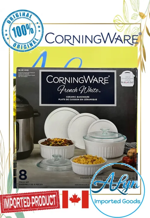 Corning Ware French White Ceramic Bakeware 8 piece set | Lazada PH