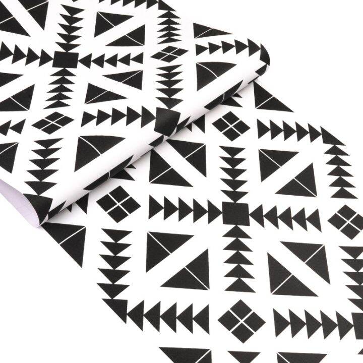 Wallpaper Sticker Lantai Kotak Hitam Putih 0.61x2m-Aesthetic-Tahan Air ...