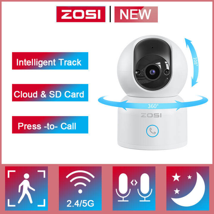 ZOSI C518 3MP 360° Baby/Pet Monitor Indoor Pan/Tilt Smart Security IP ...