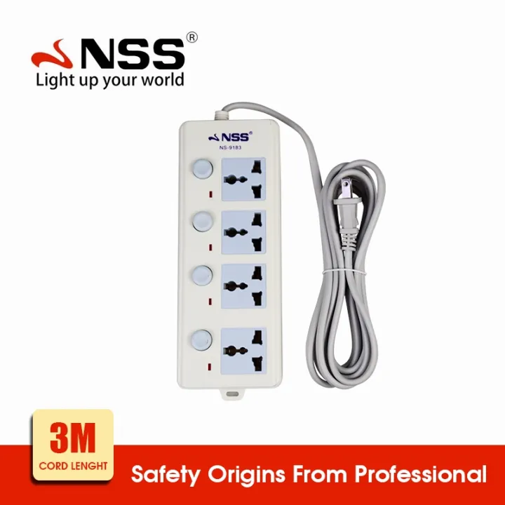NSS 4 Gang Extension Universal Independent Switch Sockets Plug with ...