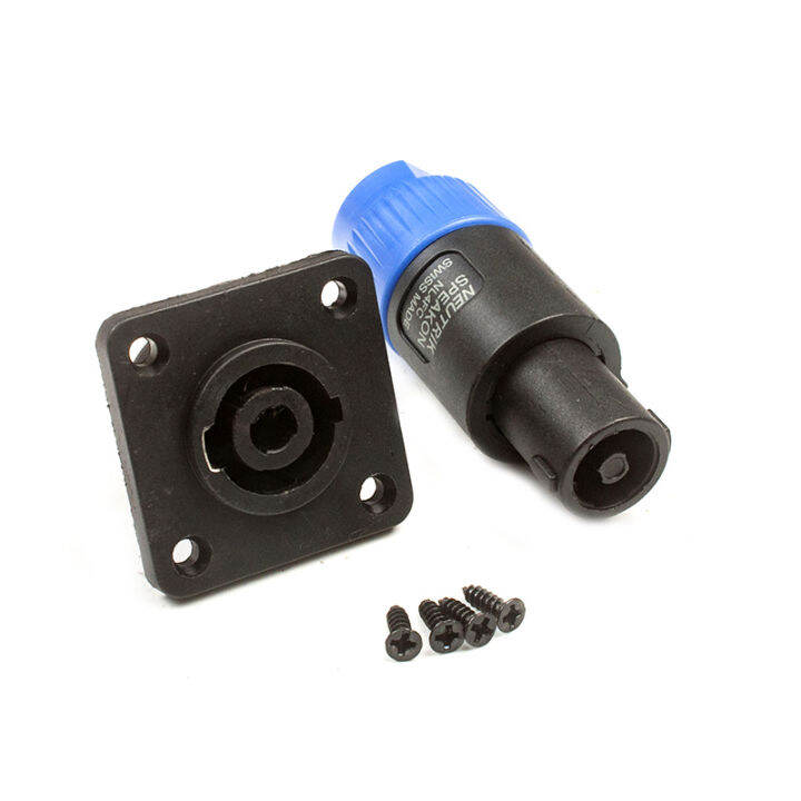 1 set 4-Pole Locking Speaker Cables Socket 4pin Plug for DJ Pro Audio ...