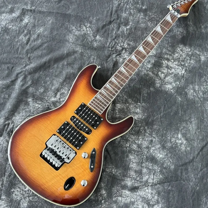 มาใหม่ Ibanez 24กังวลกีตาร์ไฟฟ้าน้ำผึ้ง Sunburst HSH รถกระบะสีดำ ...