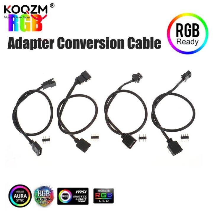 Motherboard RGB Adapter Conversion Cable 5V 3 Pin / 12V 4 Pin 30cm RGB ...