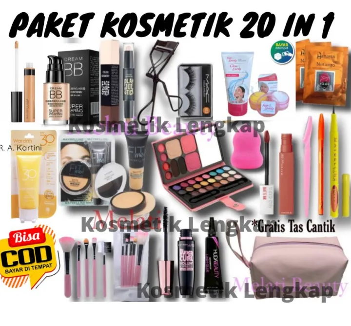 Paket Kosmetik Super Lengkap 20 In 1 / Paket Kosmetik Lengkap / Makeup ...
