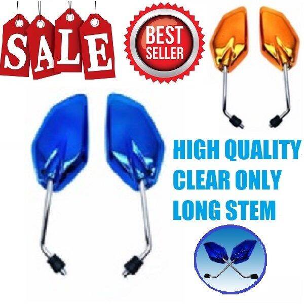 YAMAHA Mio 125i - MOTORCYCLE Side Mirror BLUE/ORANGE GLOSSY ALLOY STEM ...