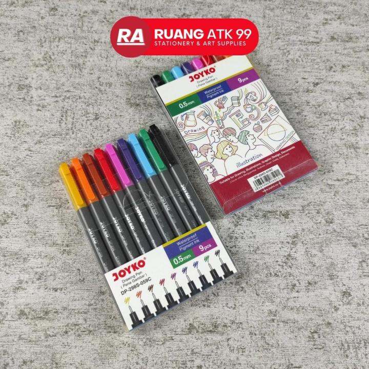 Joyko Drawing Pen Set Pena Gambar Warna DP-298S-059C 9 Pcs | Lazada Indonesia