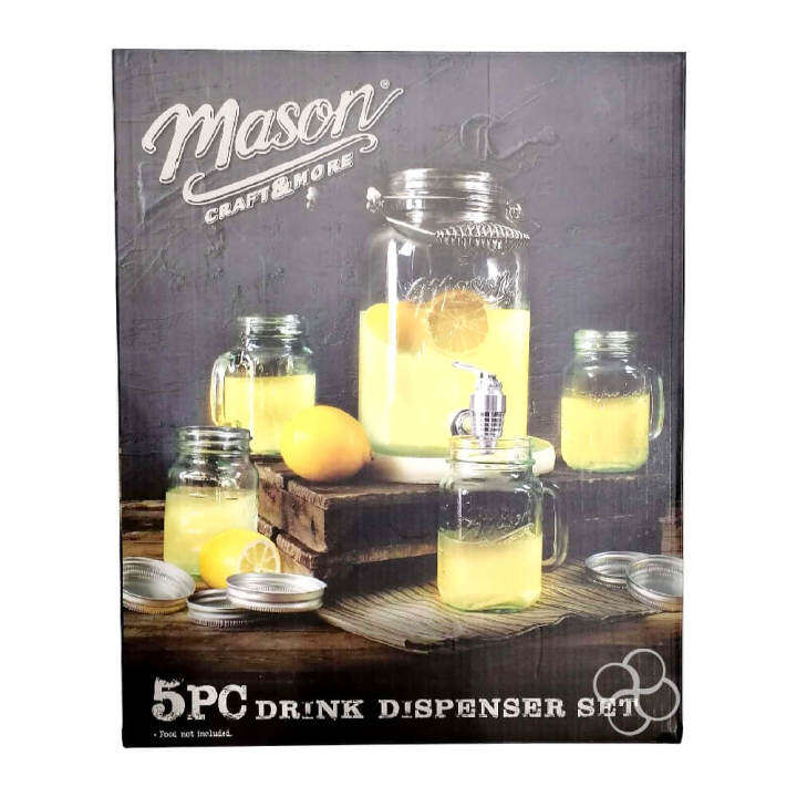 Mason Craft & More 5-Piece Drink Dispenser Set | Lazada PH