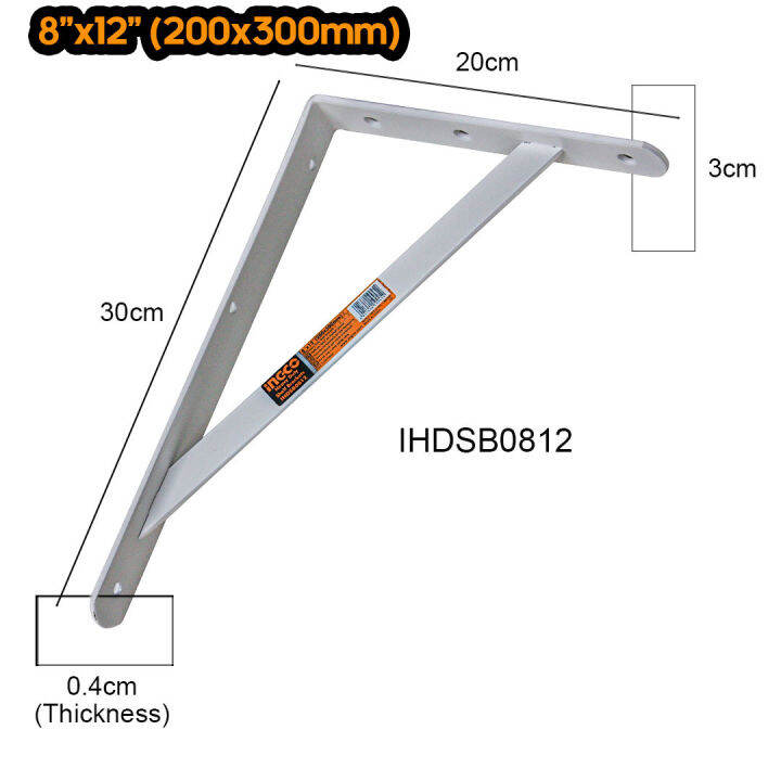 INGCO Shelf Brackets 8x12" | 10x16" | 13x20" Inch [SOLD PER PIECE ...