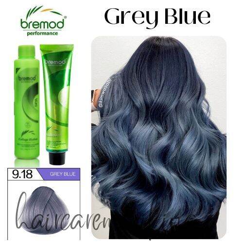 9.18 GREY BLUE Bremod Hair Color - With Oxidizer Set | Lazada PH