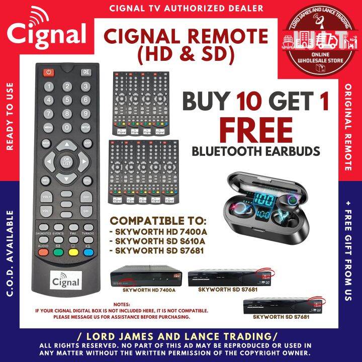 Cignal Remote 10PCS For Skyworth HD 7400A / Skyworth SD S610A ...