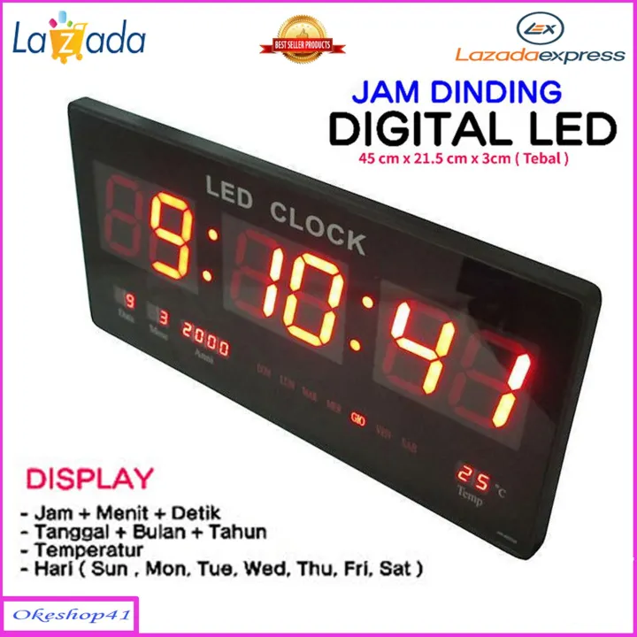 Sonifer Jam Dinding Digital Clock SMS-4622 Led Merah | Lazada Indonesia