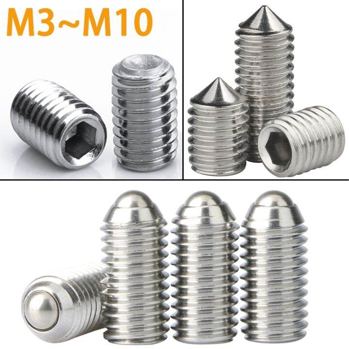 M3M4M5 M6M8 Grub Cup Cone Screw Metric Plunger Machine 304 Steel | Lazada PH
