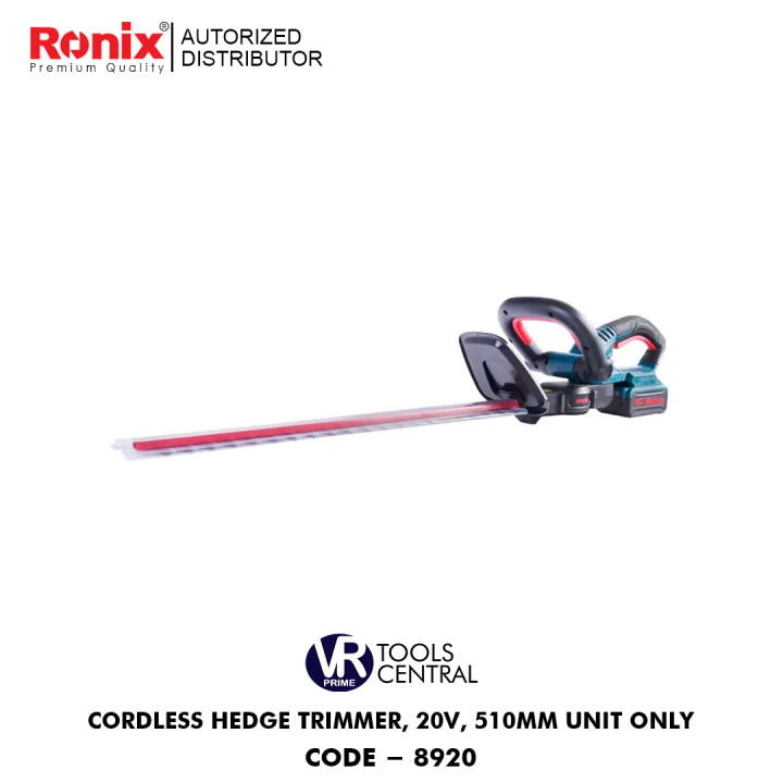 Ronix By VR Prime - Cordless Hedge Trimmer (UNIT ONLY) , 20V, 510mm ...