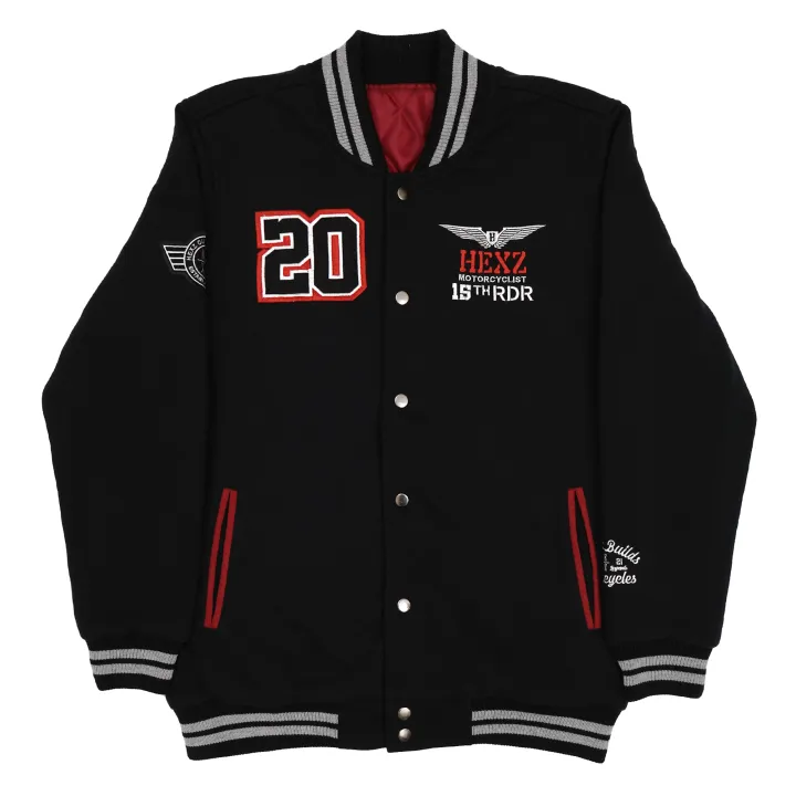 Varsity Hitam Jaket Hitam Jaket Motor | Lazada Indonesia