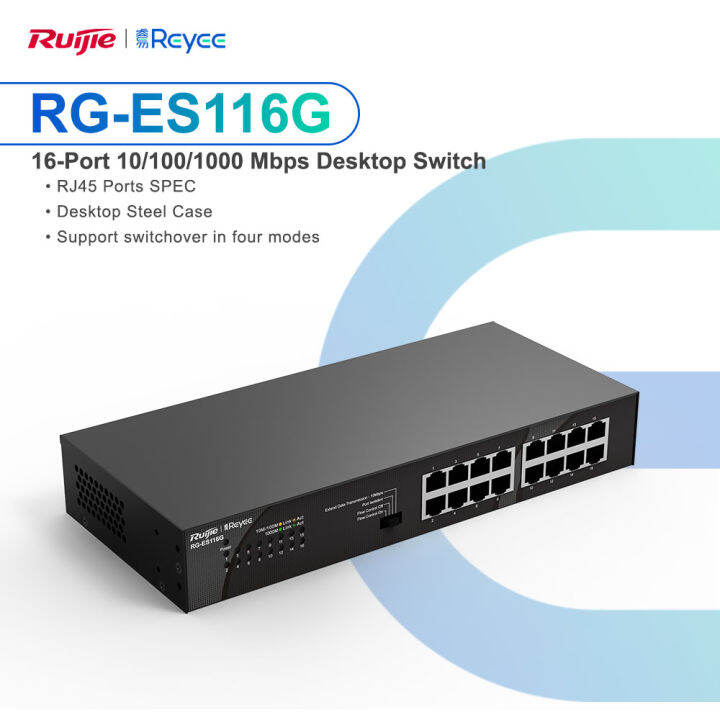 Reyee RG-ES116G | 16-Port 10/100/1000 Mbps Desktop Switch | Ruijie ...