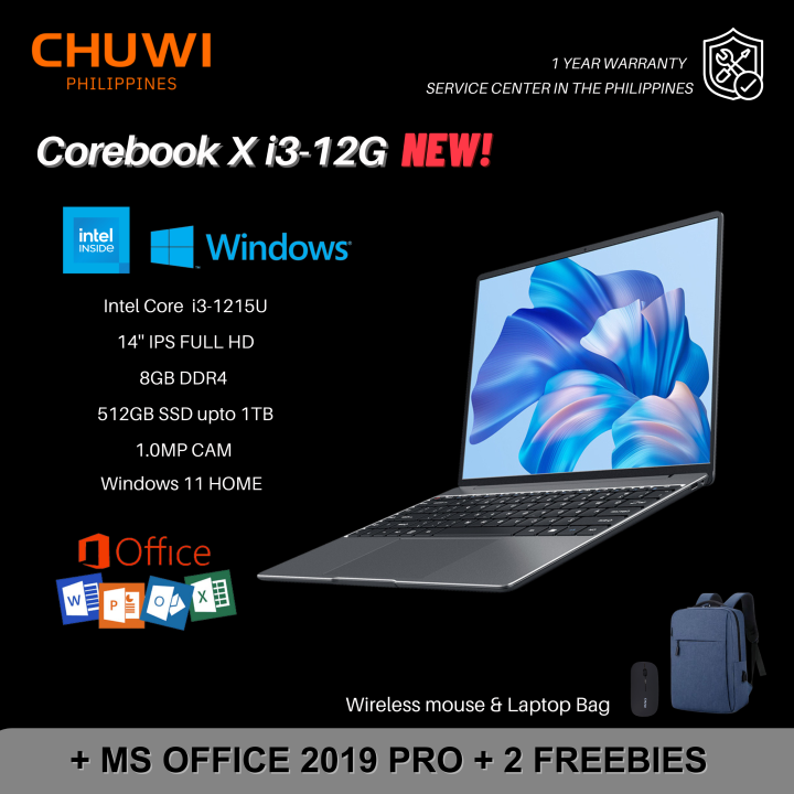 Chuwi Corebook X i3-12G | 14'' Laptop 2K| Windows 11 Home | Lazada PH