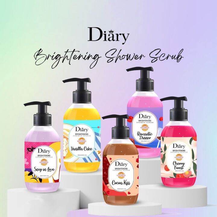 Diary Brightening Shower Scrub 250ml / Body scrub Diary / Sabun Mandi ...