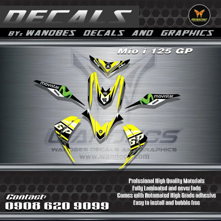 Mio i 125 decals GP(Yellow) | Lazada PH