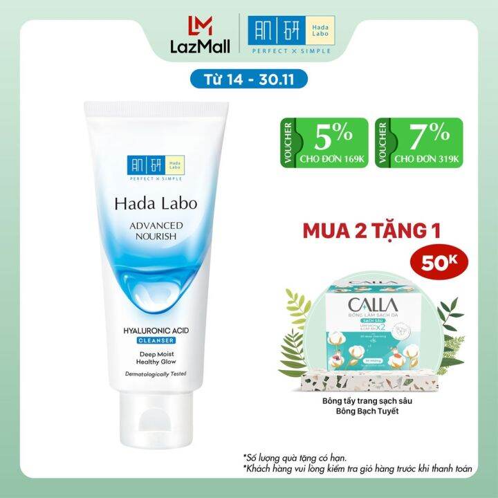 Kem Rửa Mặt Dưỡng ẩm Tối ưu Hada Labo Advanced Nourish Hyaluronic Acid