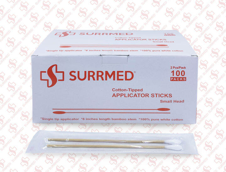 SURRMED DISPOSABLE COTTON-TIPPED APPLICATOR STICKS SMALL HEAD ( 100 ...