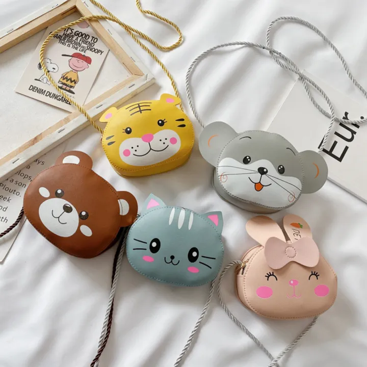 Children Cute Mini PU Bear Coin Purses Mini Cartoon Wallet Girls ...