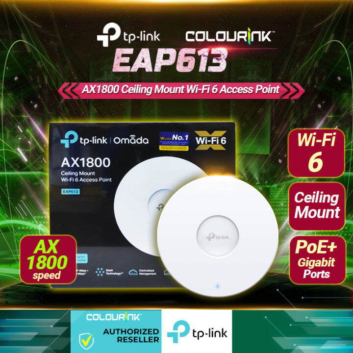 Tp link Eap613 AX1800 Ceiling Mount 2.4ghz 5ghz Wi-Fi 6 Access Point Similar Eap225 | Lazada