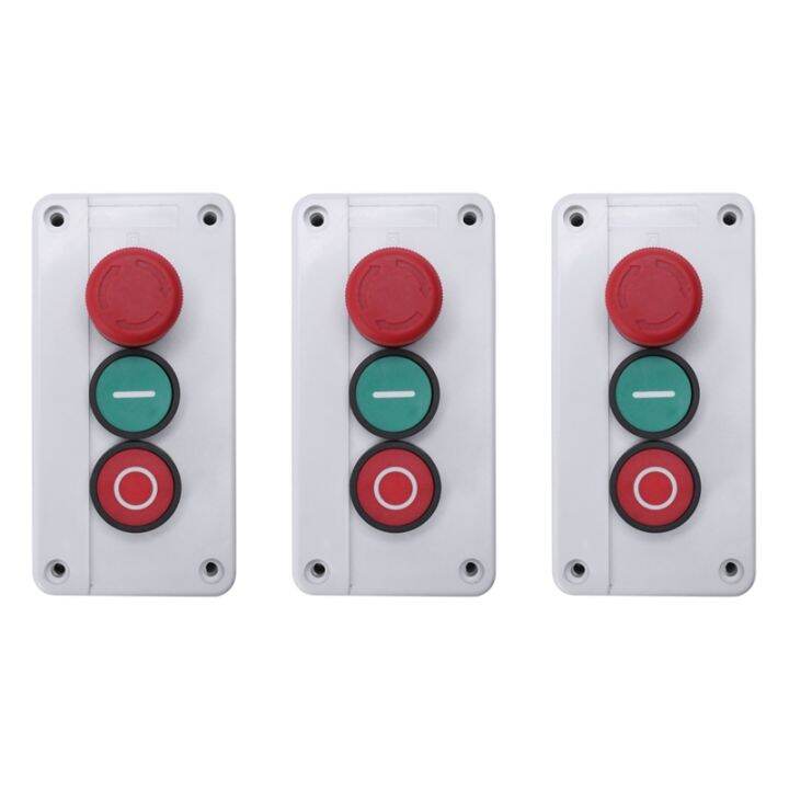 3X NC Emergency Stop NO Red Green Momentary Push Button Switch Station ... 3X NC Emergency Stop NO Red Green Momentary Push Button Switch Station ...